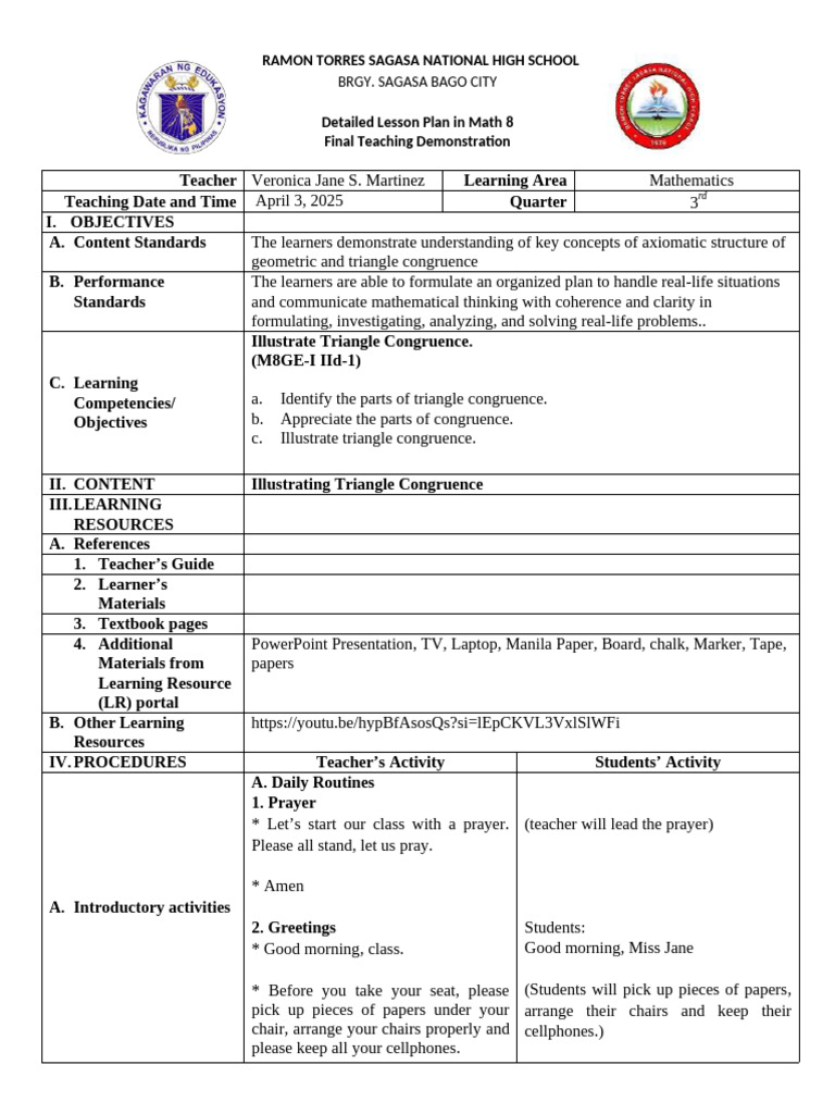 Illustrating Triangle Congruence | PDF | Elementary Mathematics | Euclid