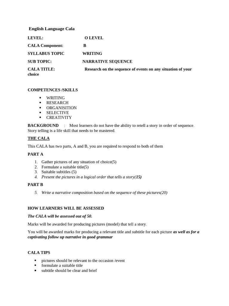 .archBinga District- English Lang CALA B 2022 | PDF | Storytelling | Learning