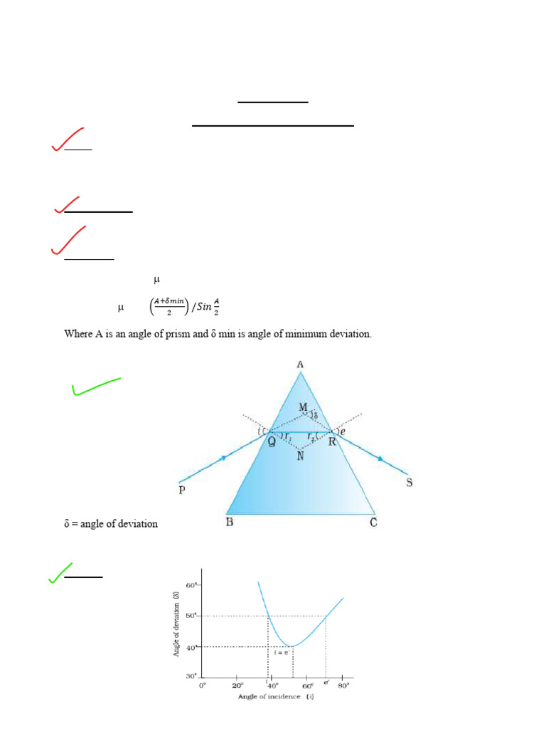 DPS PRACT 7 Angle of Deviation | PDF
