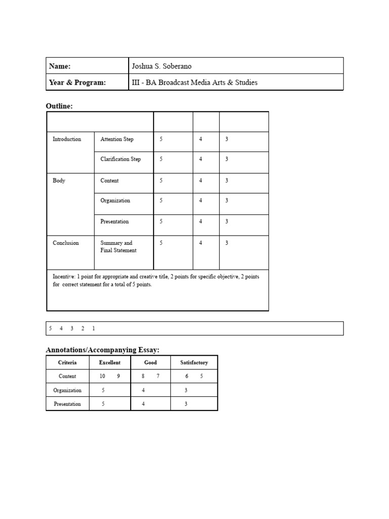 Sample Speech Plan | PDF