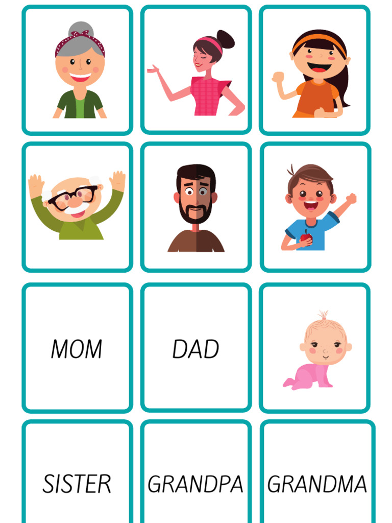Family Members (Flashcards and Wordcards) | PDF