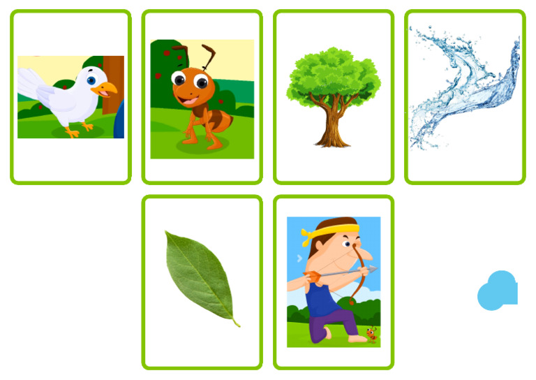 The ant and the dove (flashcards and wordcards) | PDF