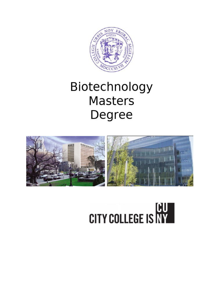 Master's in Biotechnology at CCNY | PDF | Thesis | Academia
