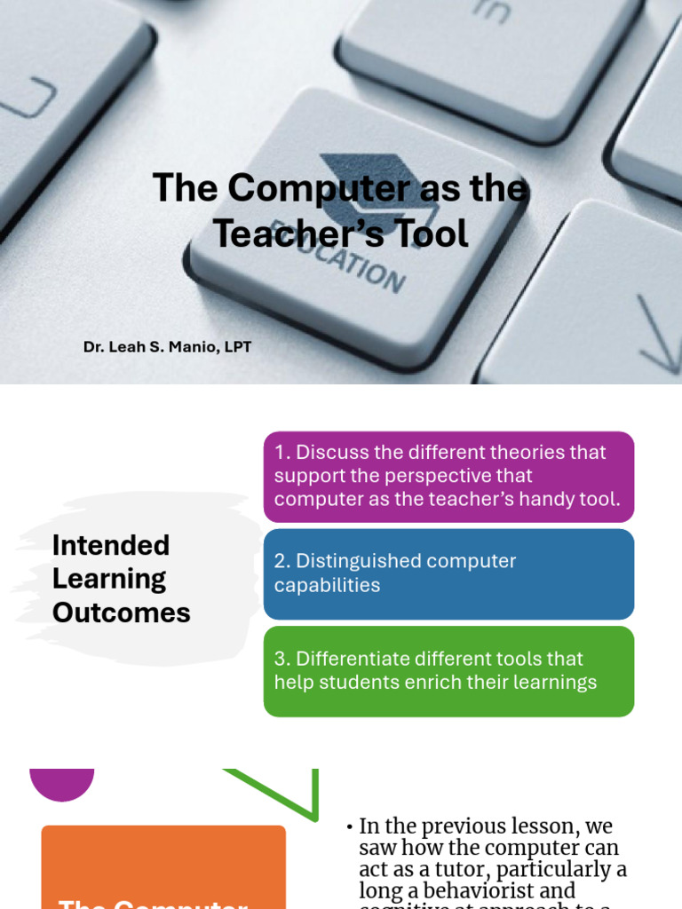 Module 6 - The Computer As The Teacher's Tool - GE - Students | PDF | Constructivism (Philosophy ...