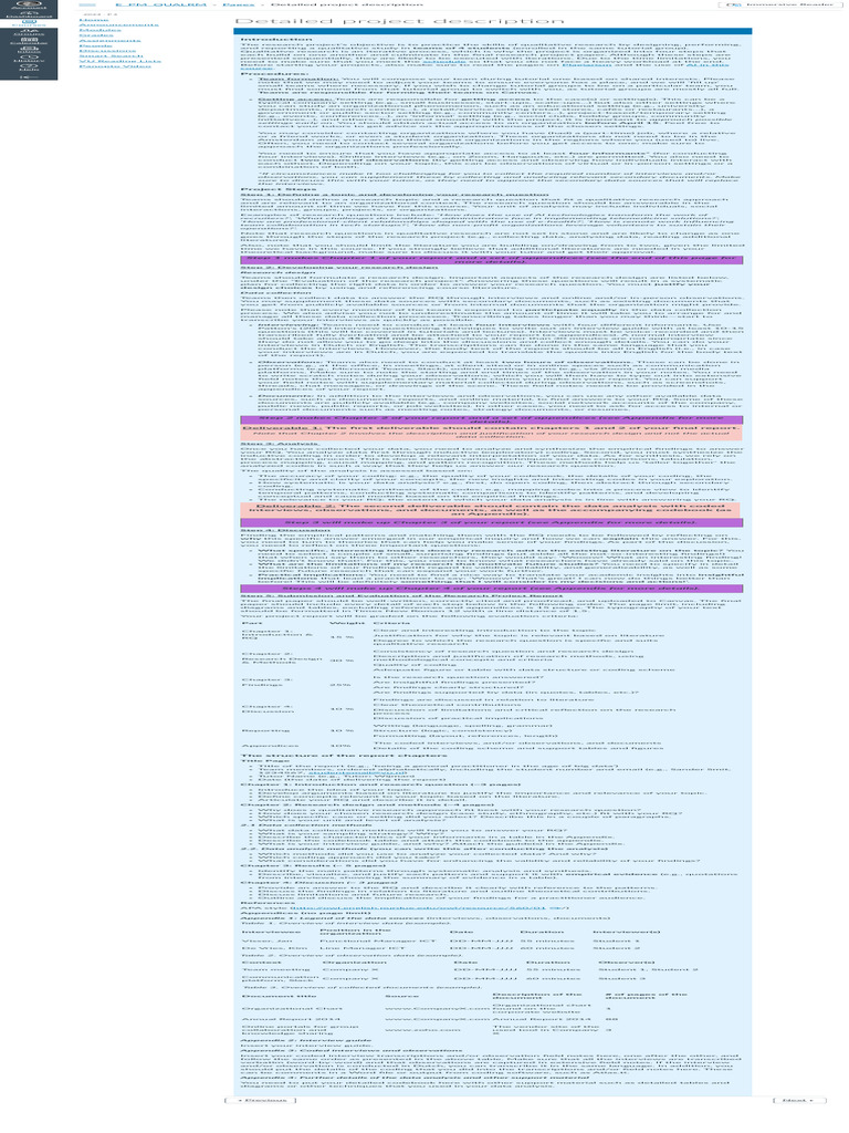Detailed Project Description - Qualitative Research Methods | PDF ...