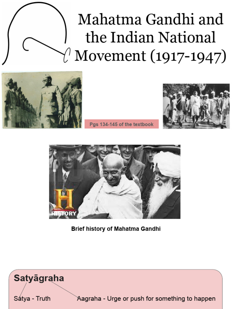 Gr. 8 History Mahatma Gandhi and The Indian National Movement 1917-1947 ...