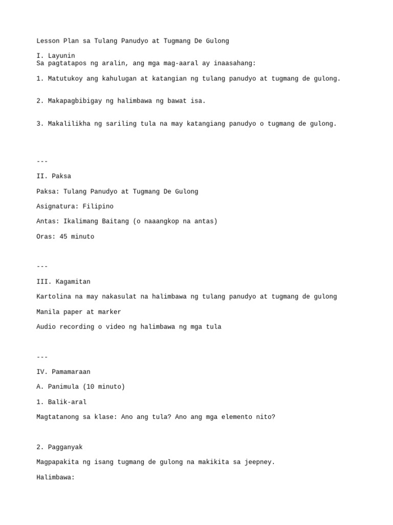 Lesson Plan sa-WPS Office | PDF