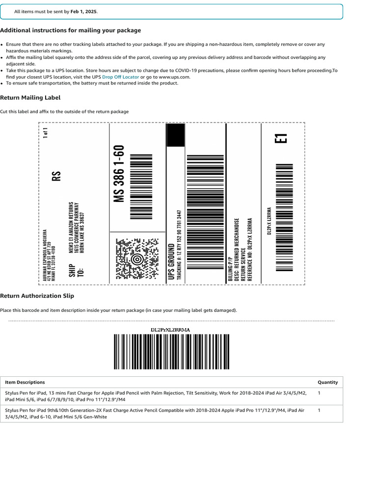 Online Return Center | PDF