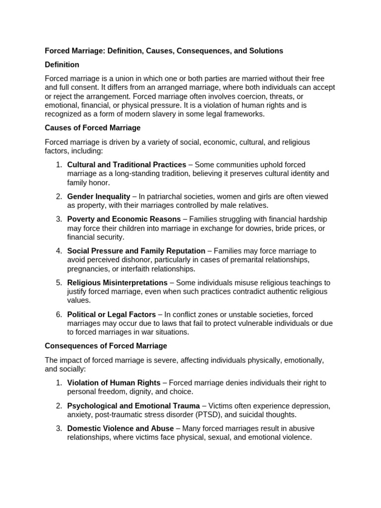 Understanding Forced Marriage Dynamics | PDF | Marriage | Domestic Violence