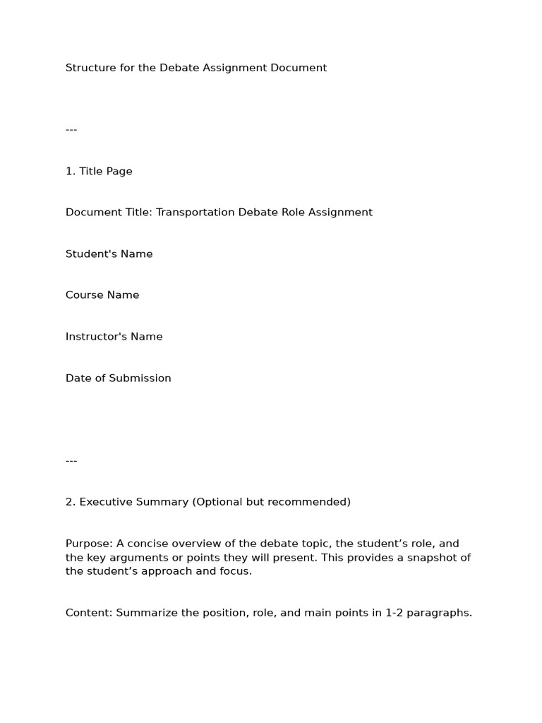 Debate Document Structure | PDF | Mediation | Policy