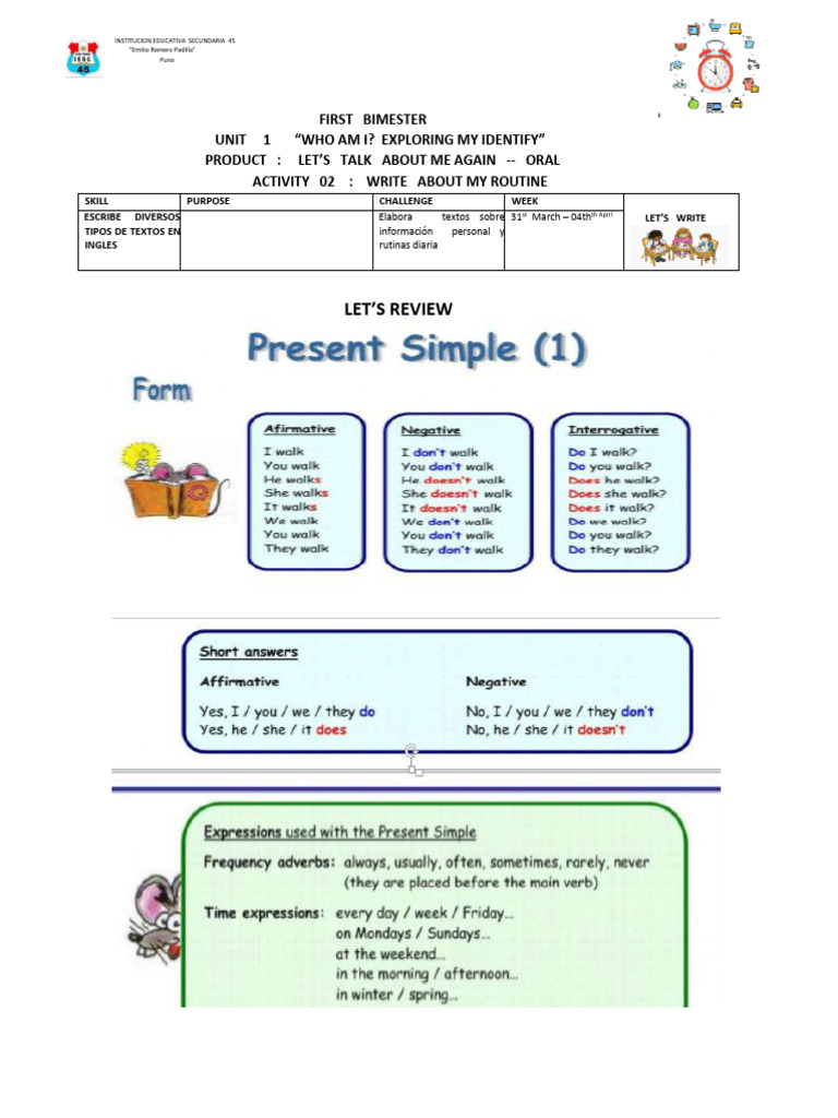 Present Simple Review | PDF