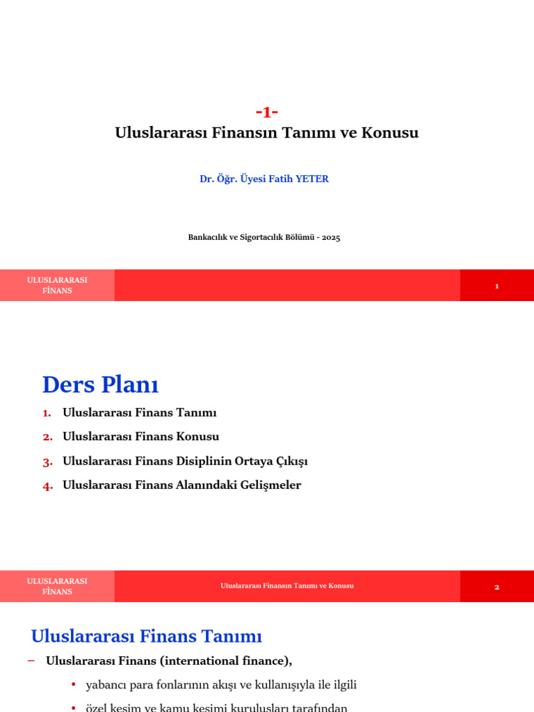 01 Uluslararası Finans Giriş | PDF