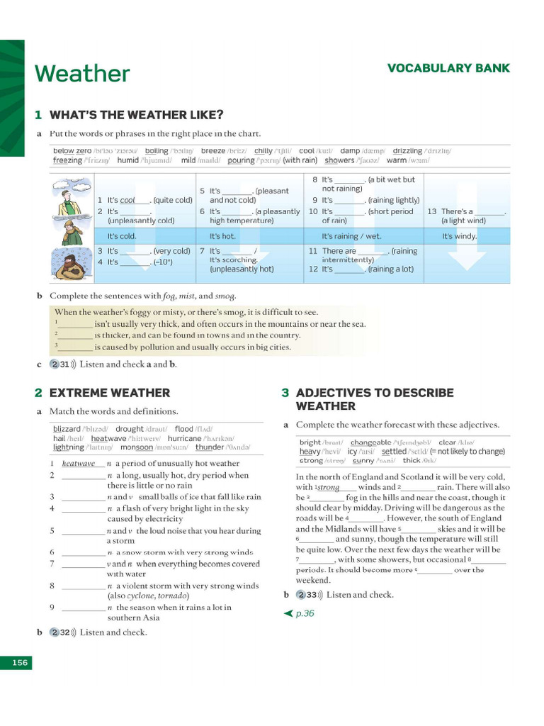 The Weather Vocabulary | PDF