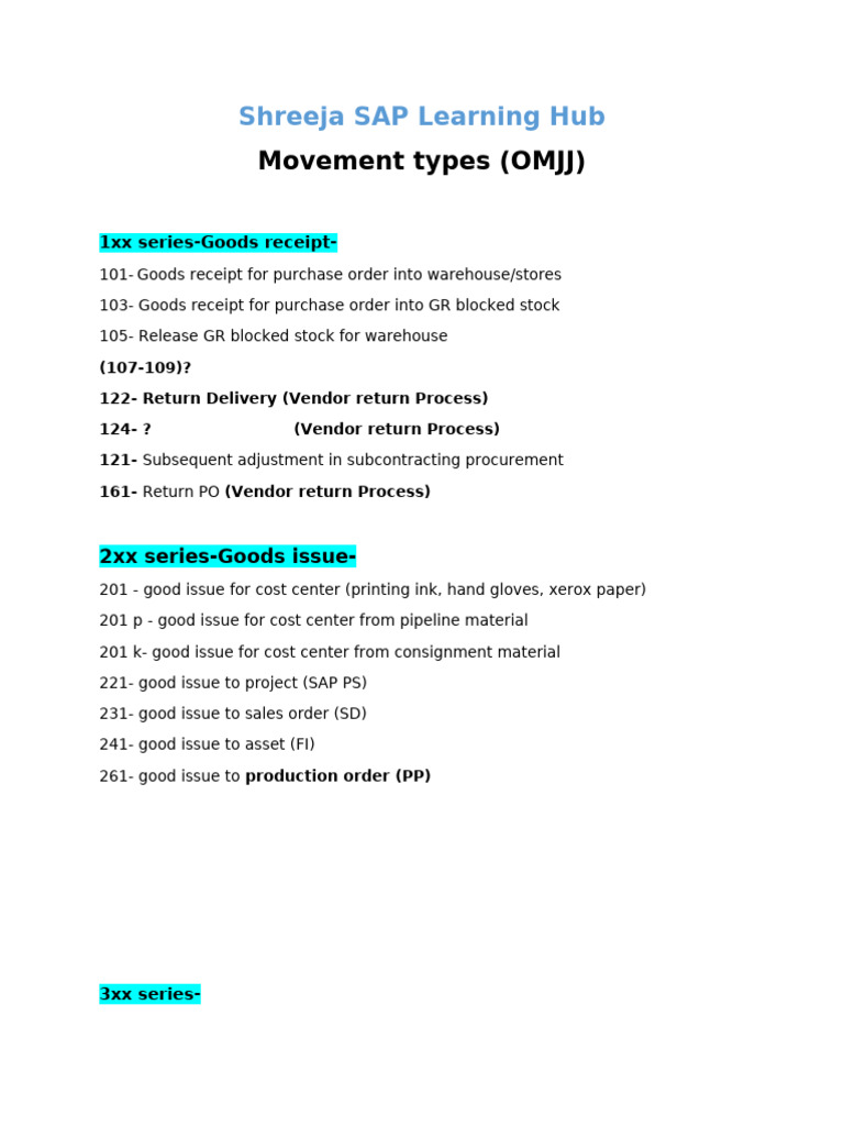 3 Movement Types | PDF