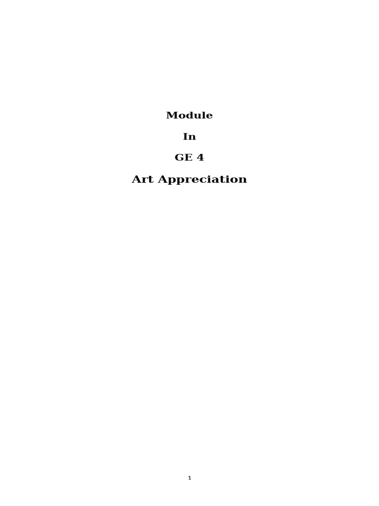 Module Art Appreciation 20-21 | PDF | The Arts | Imagination