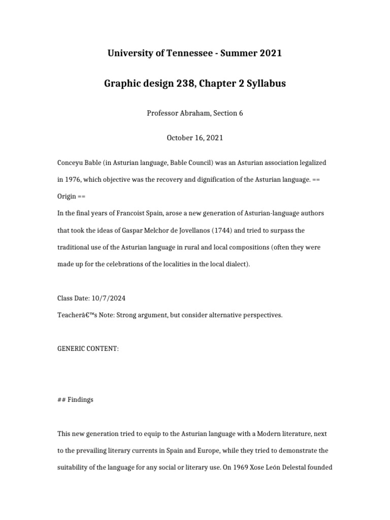 Graphic Design 238 Chapter 2 Syllabus | PDF | Languages | Foreign ...