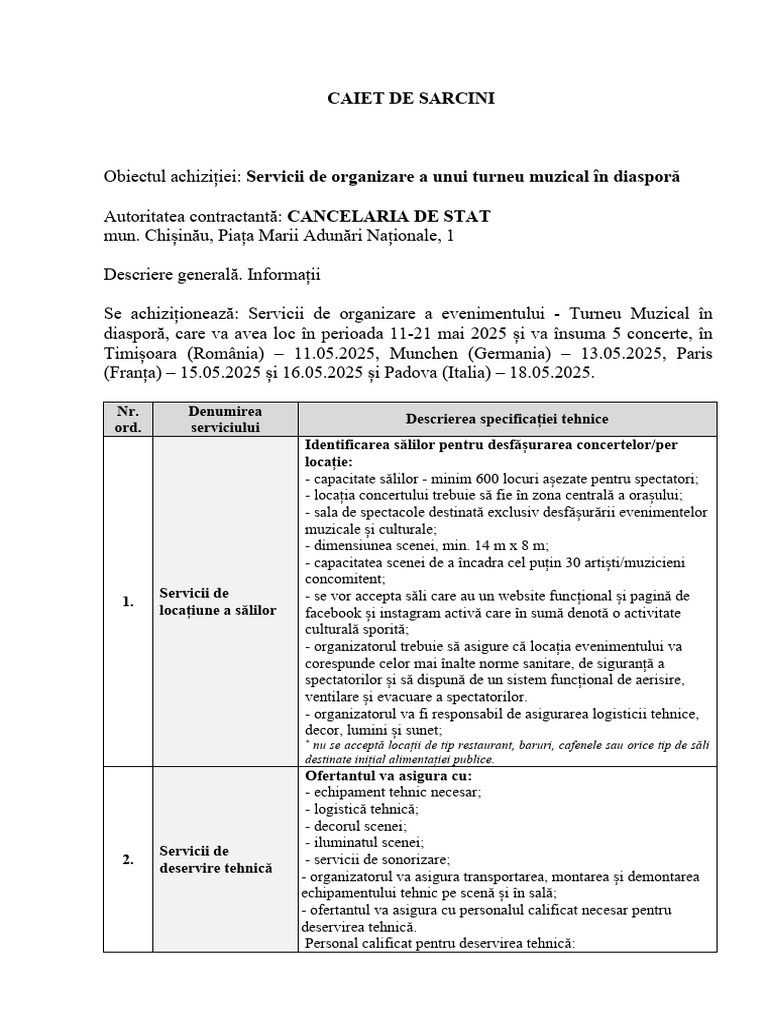 Caiet de Sarcini - Turneu1 | PDF