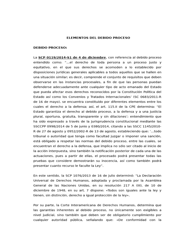 Elementos del Debido Proceso | PDF | Debido al proceso | Jurisdicción