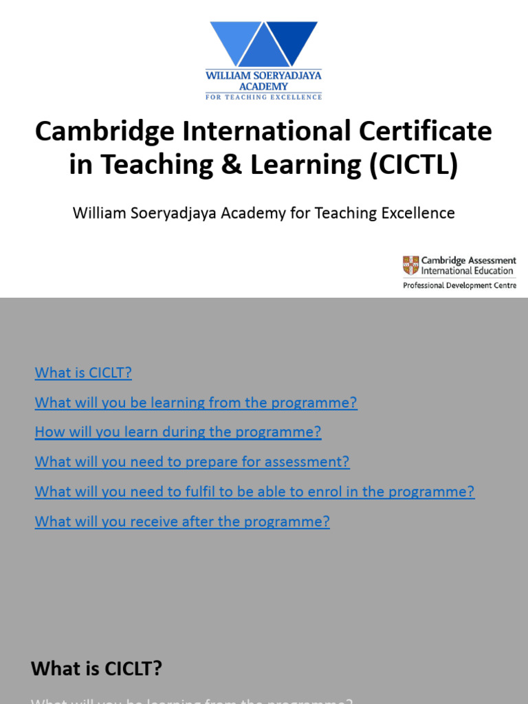 Cambridge International Teaching Certificate | PDF | Human ...