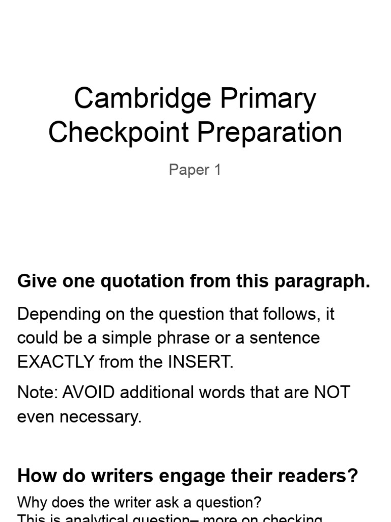 Cambridge Primary Checkpoint Preparation | PDF | Adjective | Adverb