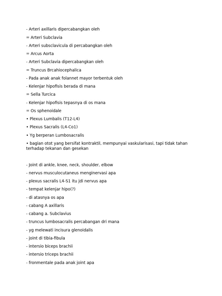 Arteri axillaris dipercabangkan oleh | PDF