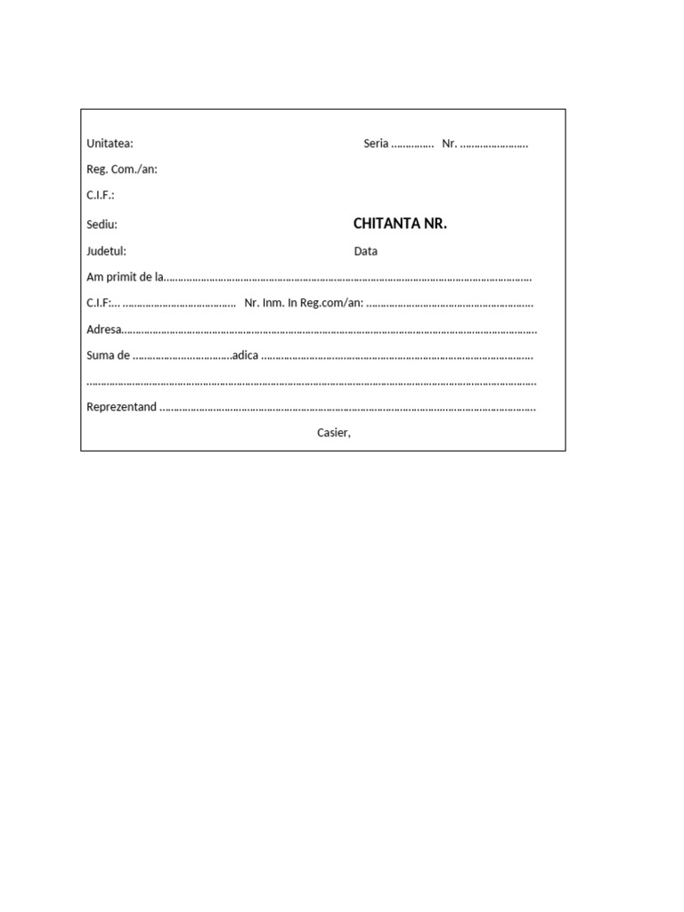 Model Chitanta | PDF