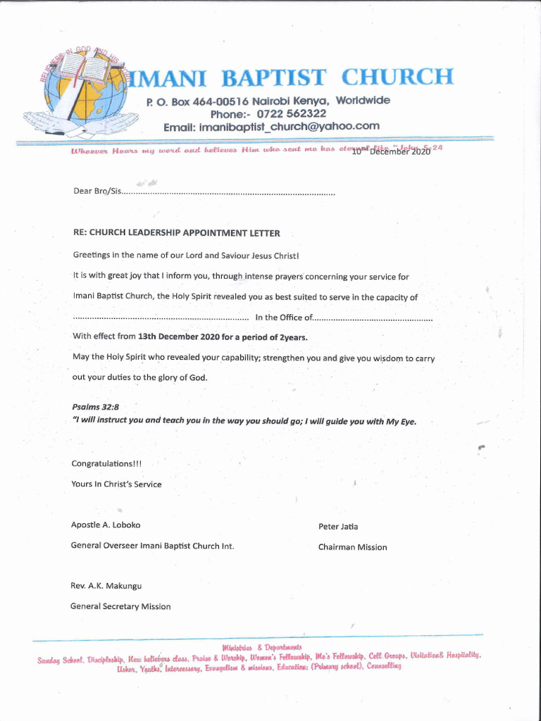 Leaders Appointment Letters 2021 | PDF