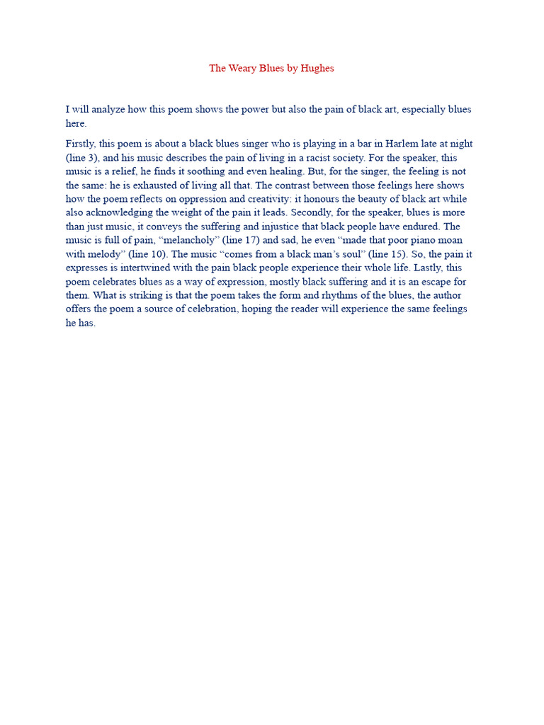 The Weary Blues | PDF