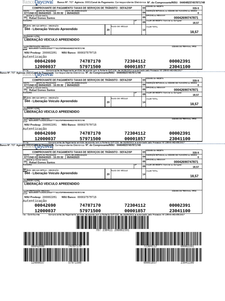 Significado de NSU no Comprovante | PDF | Brasil