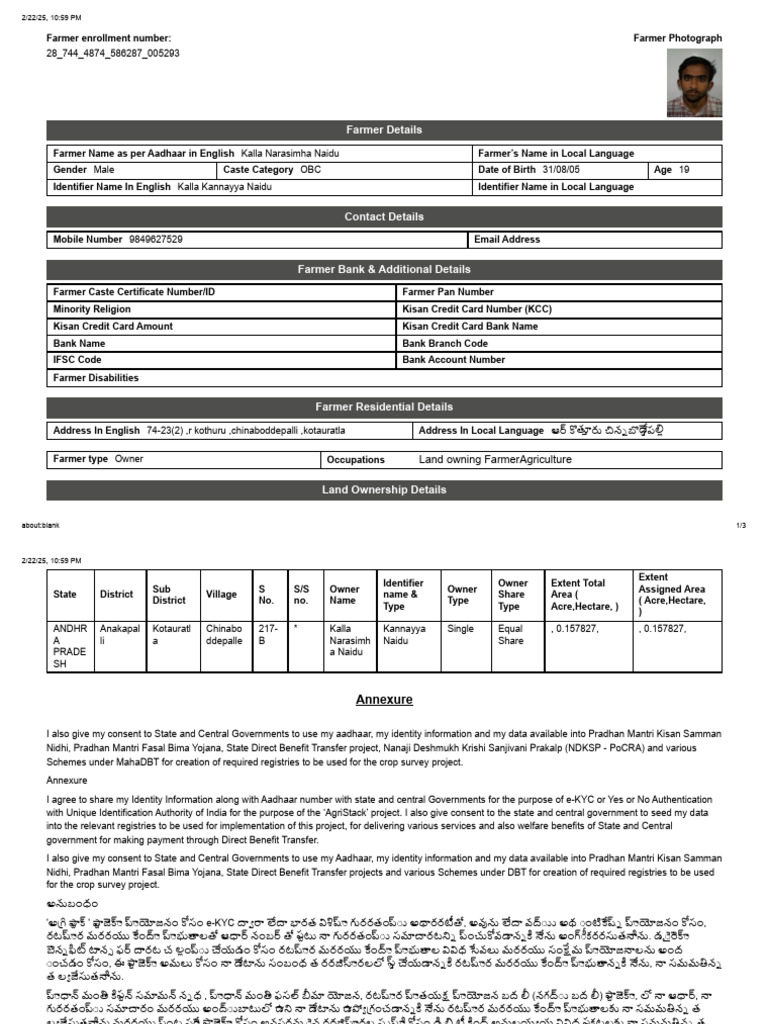 Naidu Farmer Register | PDF