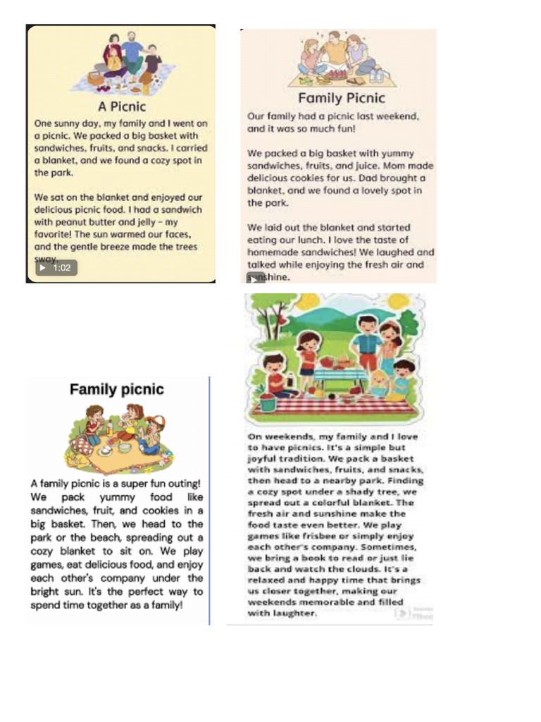 Speaking Cards - Picnic | PDF