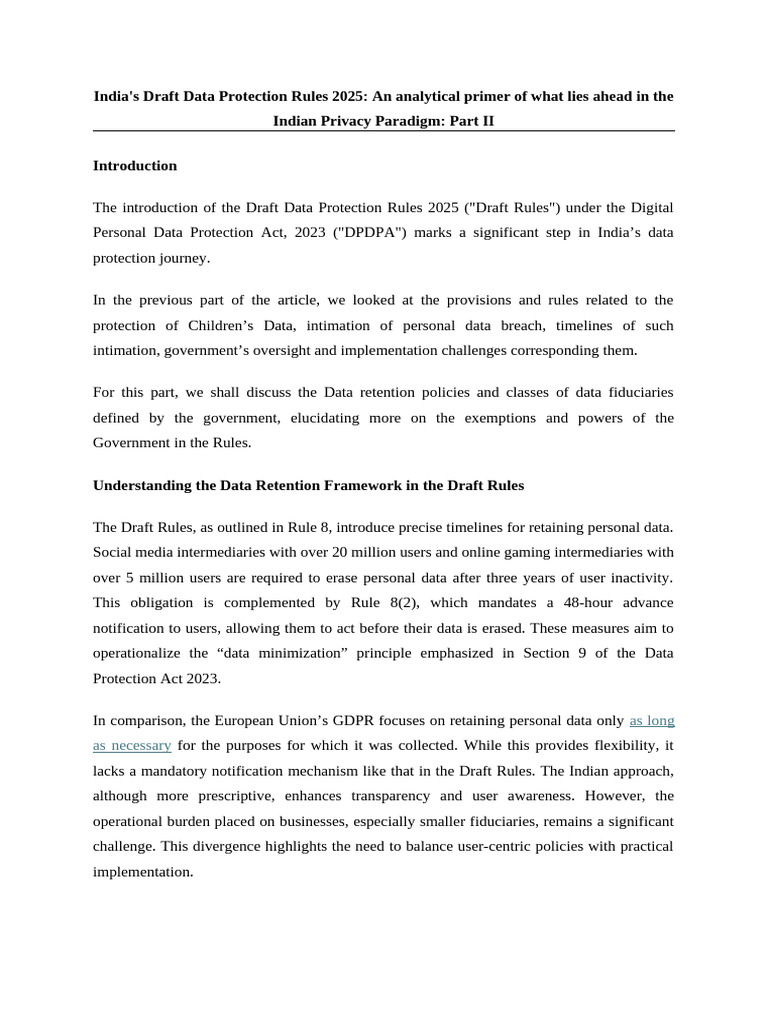 DPDP Rules 2025 - Analytical Primer Part II | PDF | Regulatory Compliance | Audit