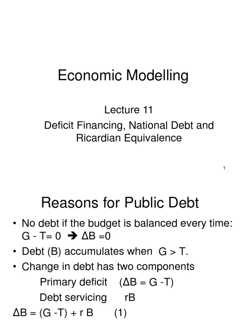 Economic Modelling: Deficit Financing, National Debt and Ricardian ...