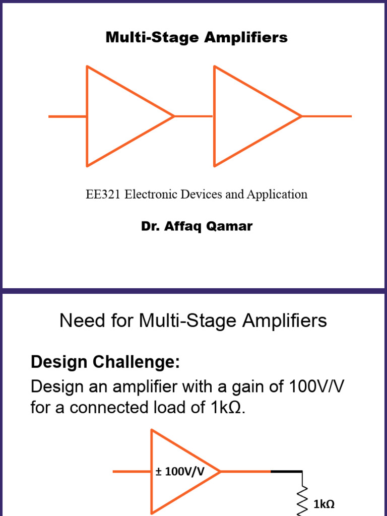 Week 4 - Multi-Stage Amplifiers | PDF | Amplifier | Electrical Engineering