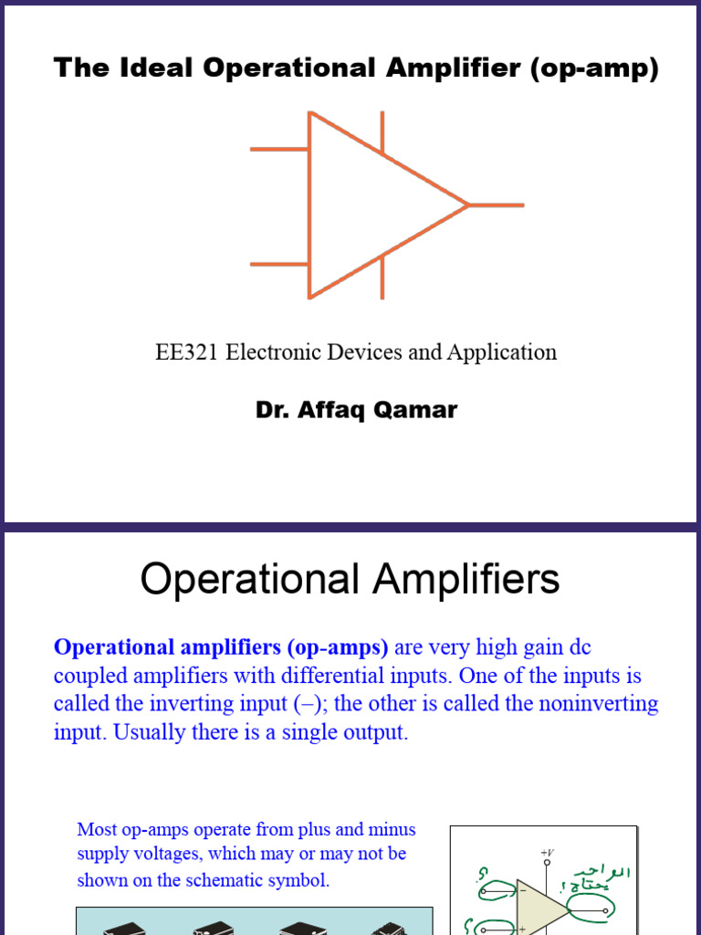 Week 5 - Operational Amplifiers | PDF | Operational Amplifier | Amplifier