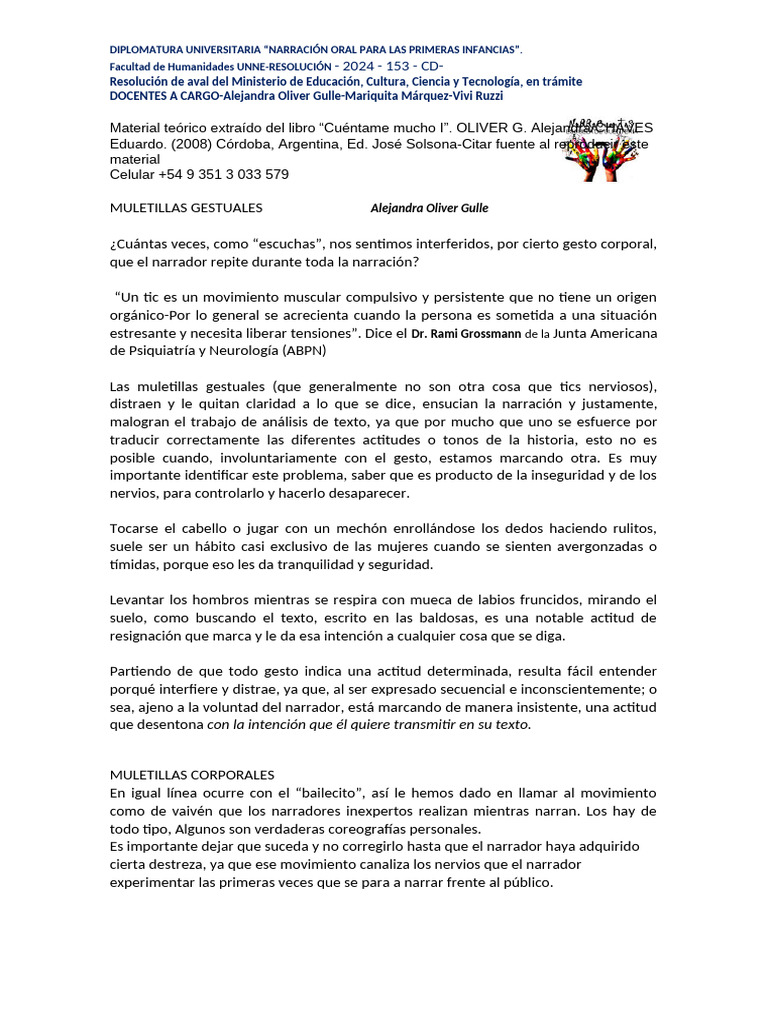 Muletillas y Técnicas en Narración Oral | PDF