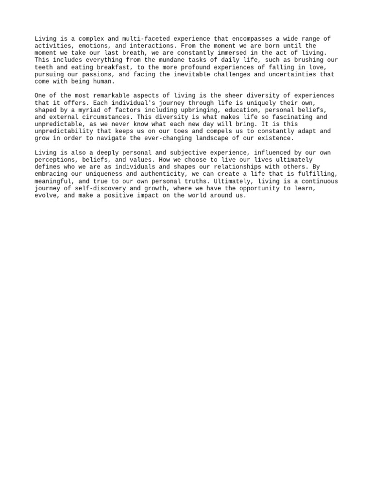 The Complexity of Human Living Experiences | PDF