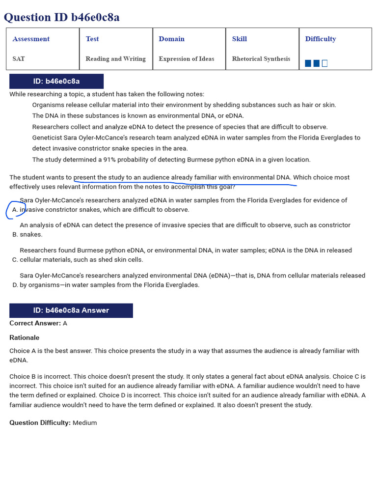 SAT Suite Question Bank - Expression of Ideas MEDIUM 50 | PDF | Lever