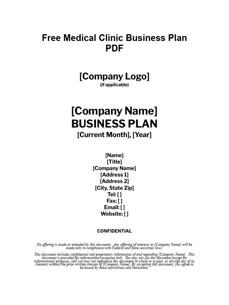 Medical Clinic Business Plan Template | PDF | Electronic Health Record ...