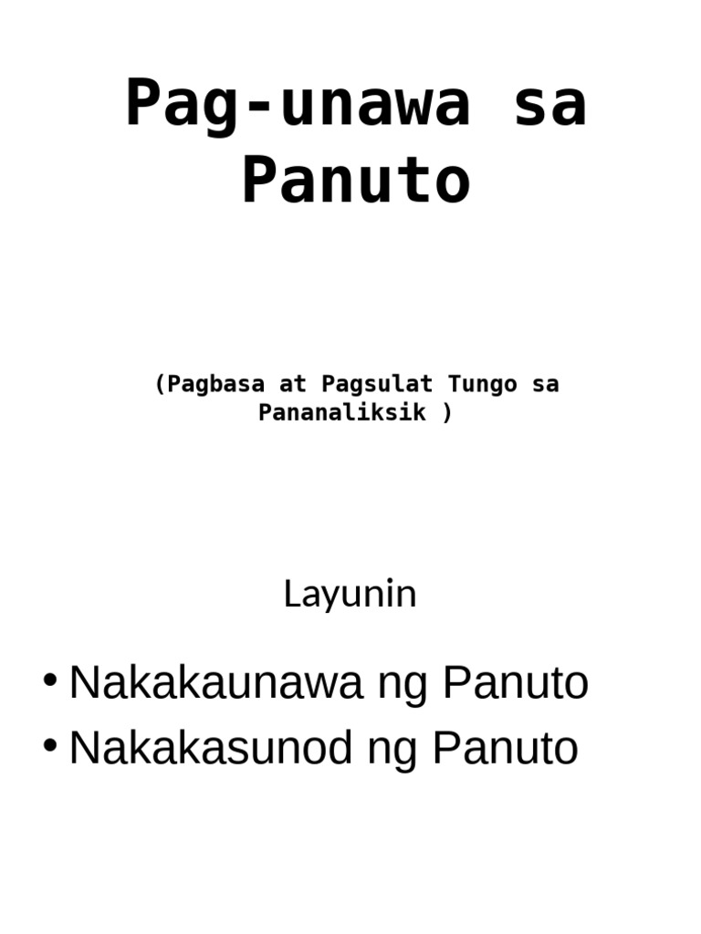 Pagsunod sa Panuto | PDF