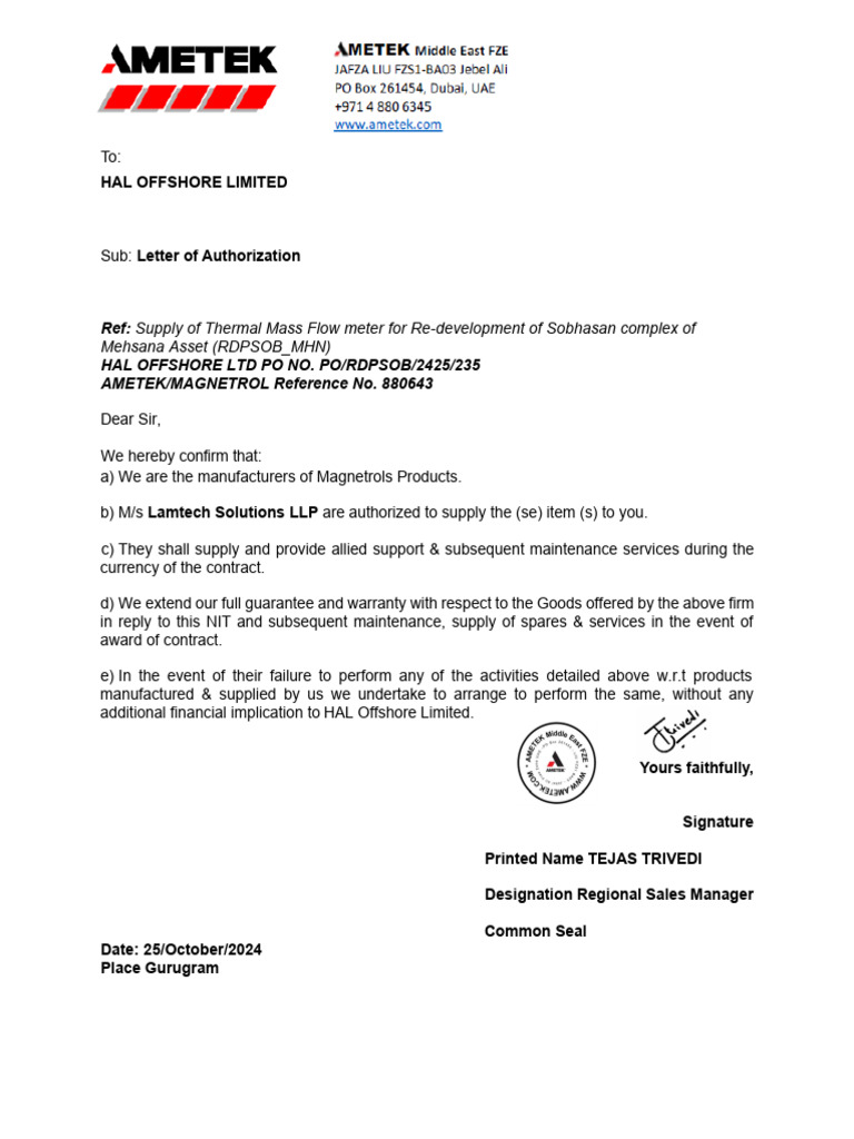 Authorization Certificate | PDF