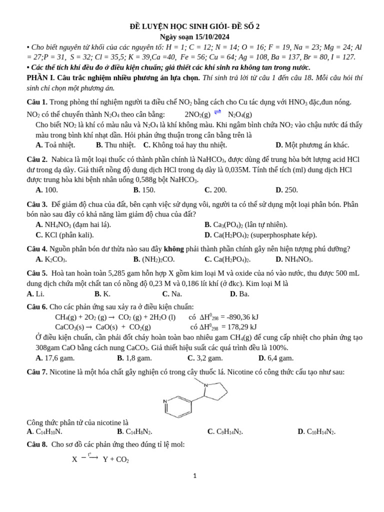 ĐỀ LUYỆN HSG 2 | PDF