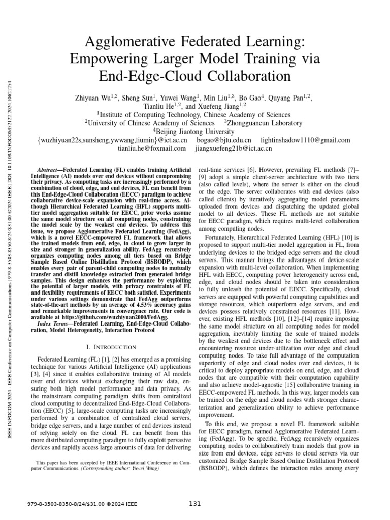 Agglomerative Federated Learning Empowering Larger Model Training Via End-Edge-Cloud ...