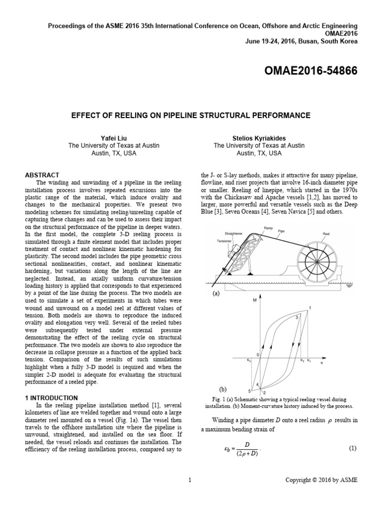 Effect of Reeling On Pipeline Structural Performance | PDF | Pipe ...