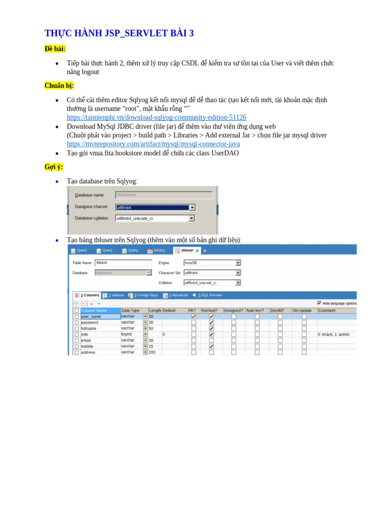 Thuc Hanh Jsp_Servlet_Bai 3 | PDF