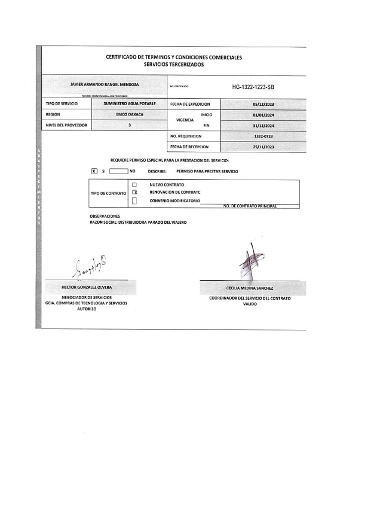 Certificado Abastos | PDF