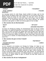 A2 Sprechen Teil 1 | PDF