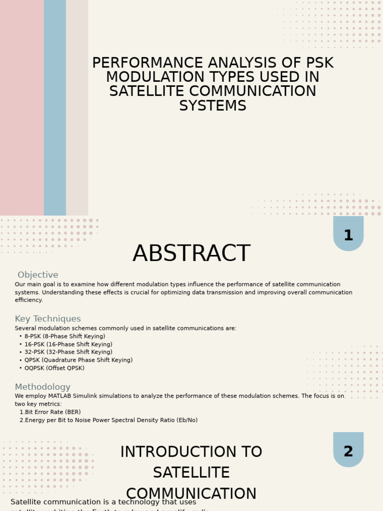 Performance Analysis of PSK Modulation Types Used in Satellite Communication Systems | PDF ...