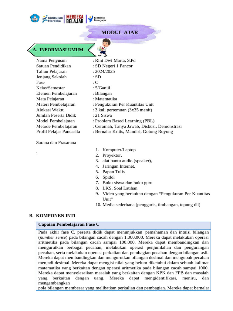 MODUL AJAR OBSERVASi FIX | PDF