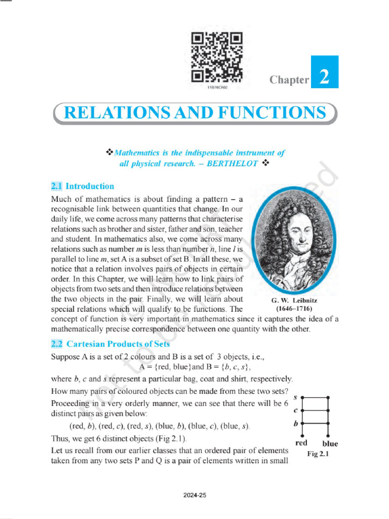 Ch-2 (Relations and Functions) | PDF
